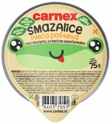 PAŠTETA PILEĆA SMAZALICA CARNEX 75G